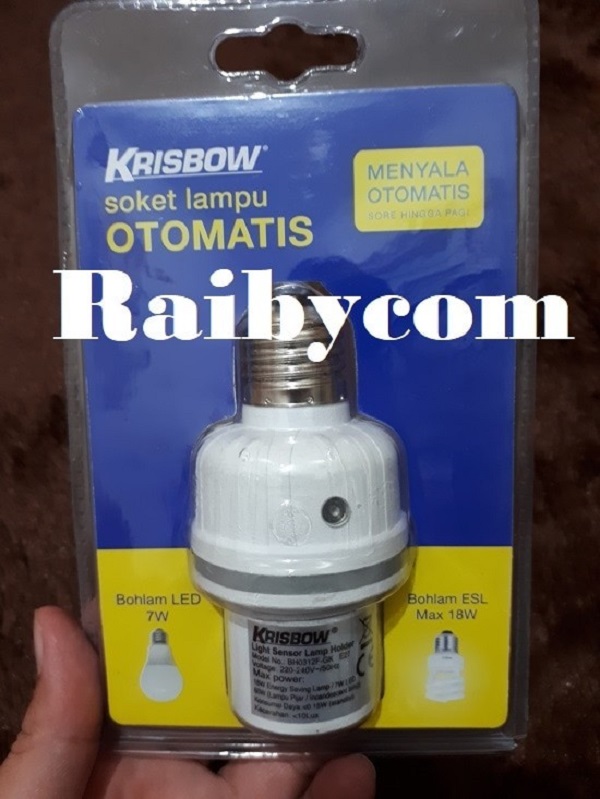 FITTING SOKET LAMPU SENSOR OTOMATIS Malam ON Pagi OFF Original KRISBOW ...